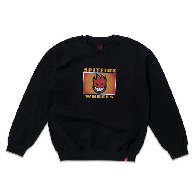 [스핏파이어] SPITFIRE LABEL Pullover Crewneck Sweatshirt - BLACK/MULTI ...