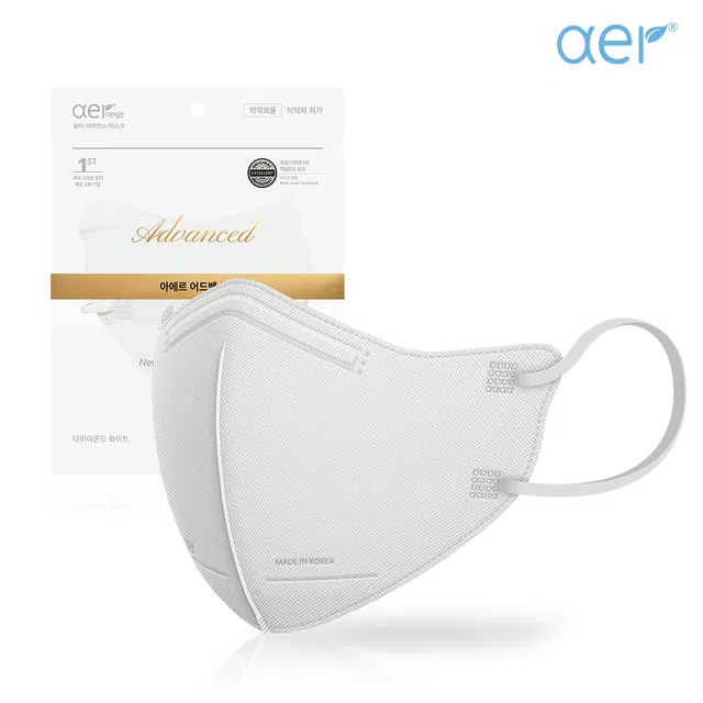 [30개입] 아에르 KF94 마스크 어드밴스드 화이트
