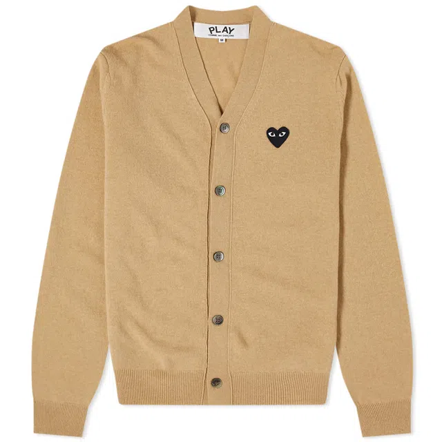 [해외] 꼼데가르송 플레이 블랙 와펜 가디건 베이지 AZ-N024-051-3