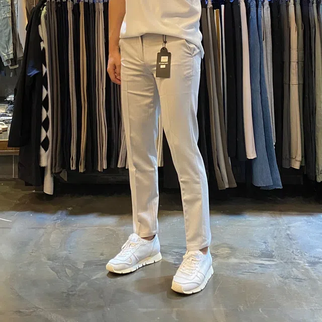 [S-4XL] 4계절 9부 옆밴딩 남자 빅사이즈 슬랙스 (4COLOR)