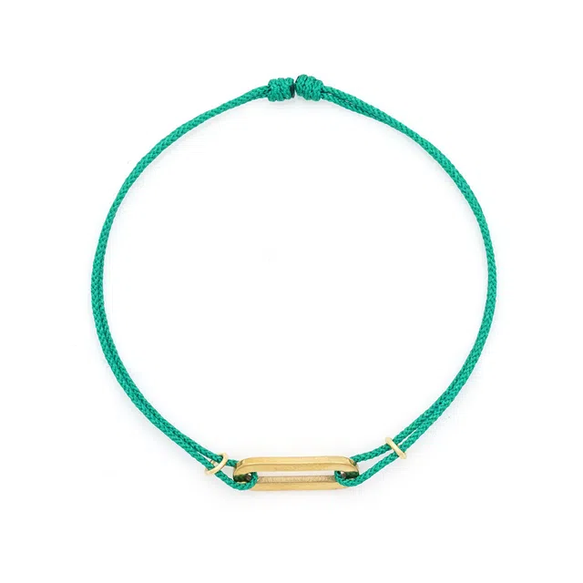 골드 써지컬스틸 타원링 포인트 스트링 매듭팔찌 (C2201-AC852_GN)