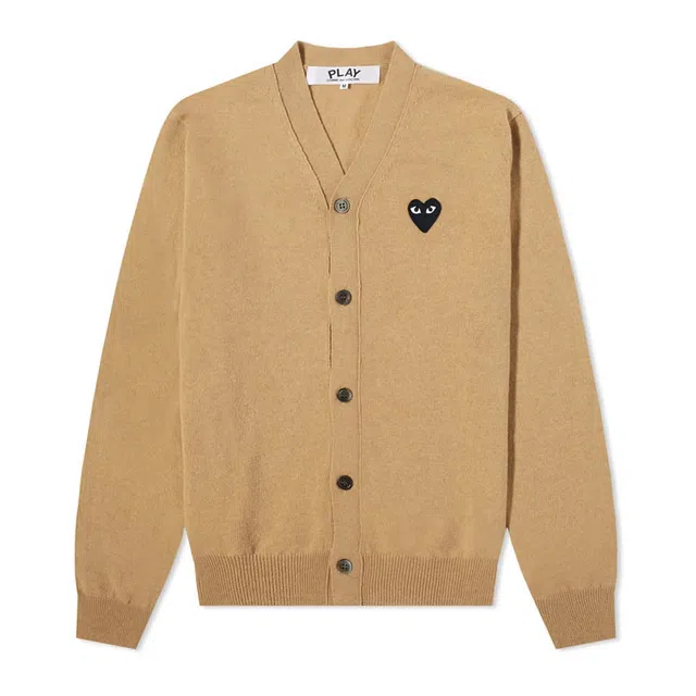 [꼼데가르송] 남성 하트 와펜 울 가디건 (베이지블랙) AZ-N024-051-3