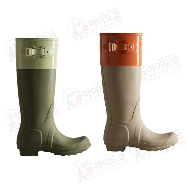 헌터 레인부츠 우먼스 칼라블럭 톨 장화 hunter Women`s Colorblock Tall Rain Boots WFT2272RMA