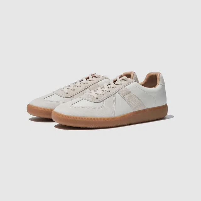 German Military Pigskin Sneakers (White)