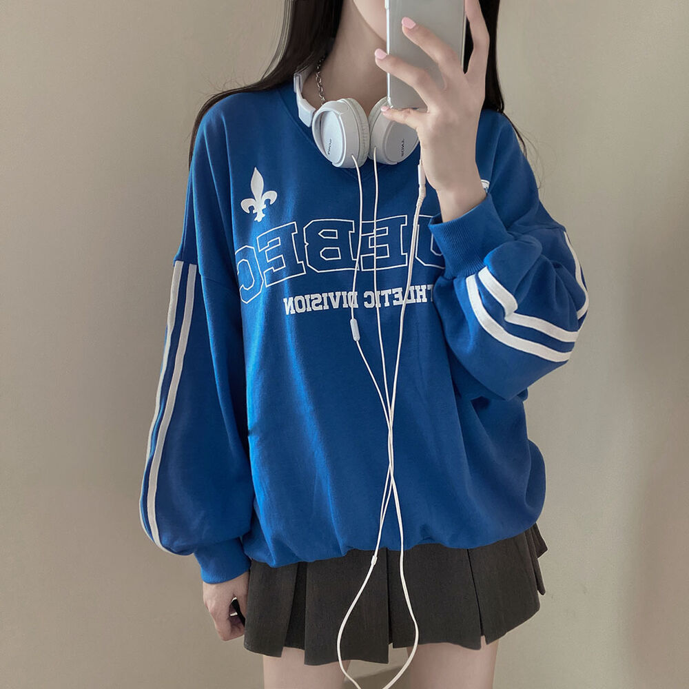 (2color/Y2K)Vネックルーズスウェット | ファッション通販サイト NUGU